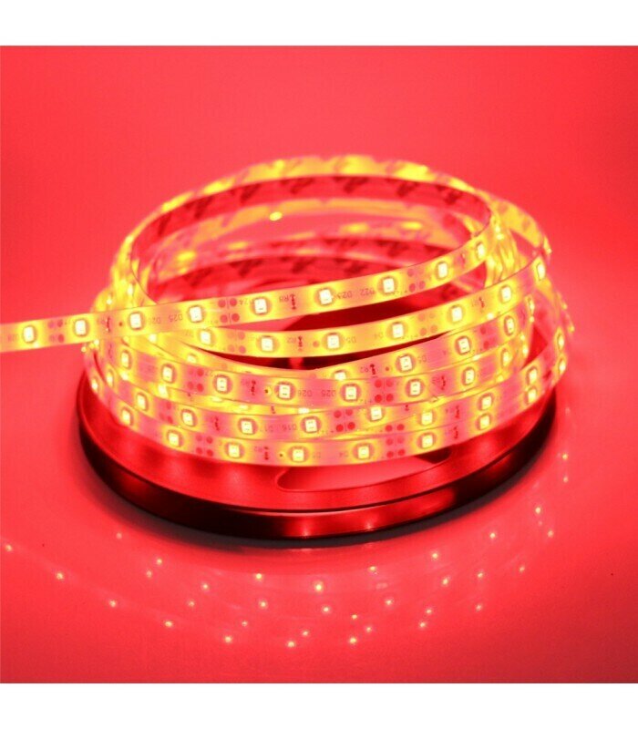 Светодиодная лента 12 вольт. IP65. Катушка 5 метров. Цвет свечения: Красный