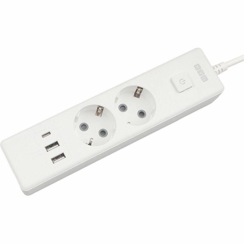 Удлинитель Power Cube, 2р с/з вык,3USB, 3500 Вт,16А, 1.9м,3x1,0 (белый)