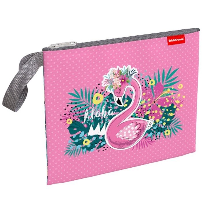 Папка на молнии Erich Krause текстильная, Rose Flamingo, A5+ (52679)