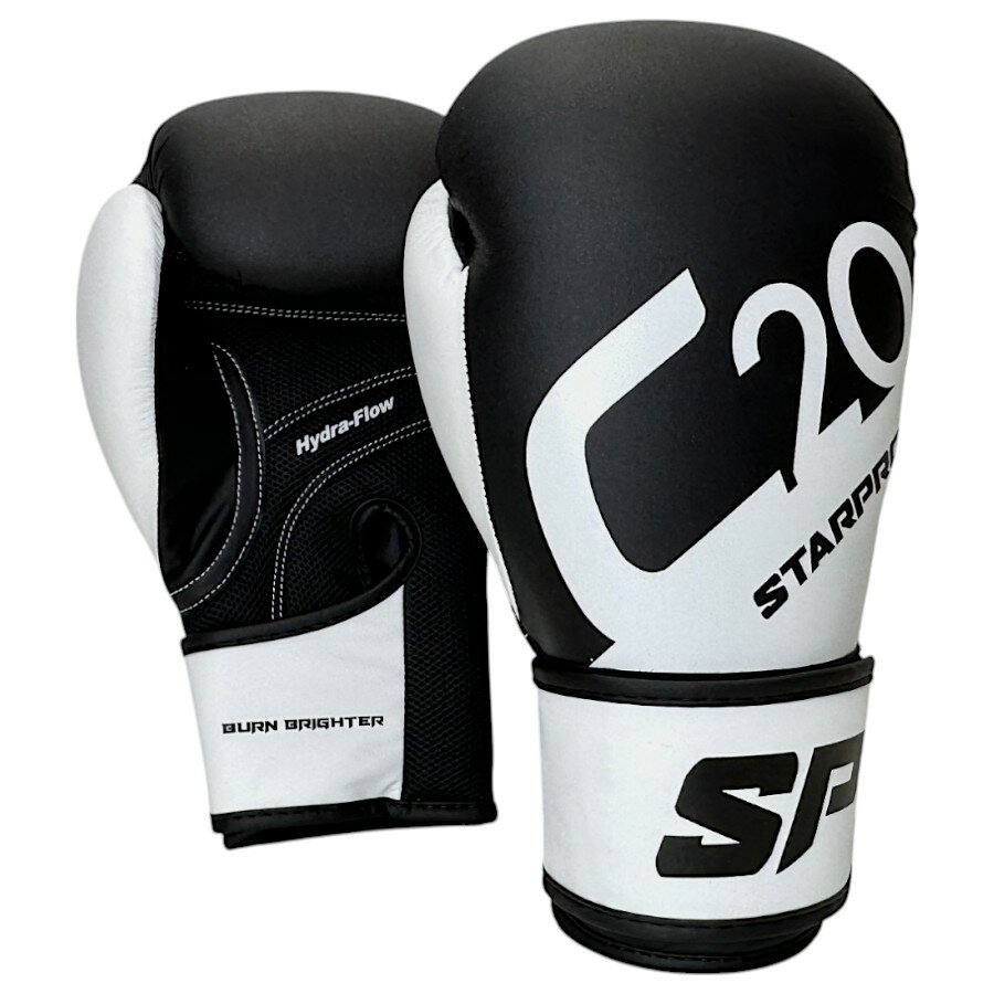 Боксерские перчатки Star Pro черно-белые, 12 унций