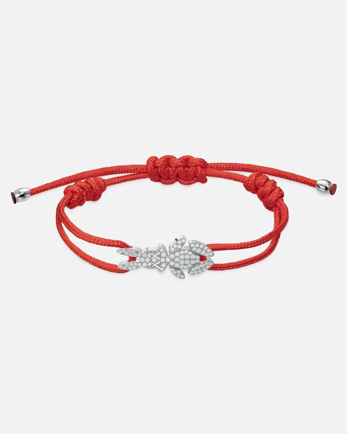 Браслет-нить, серебро, 925 проба, родирование, фианит