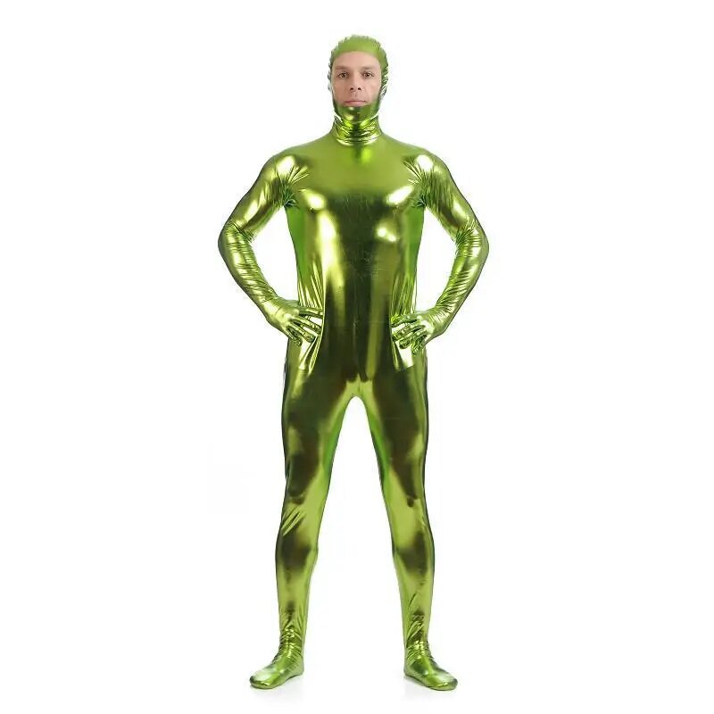 Зеленый блестящий зентай костюм LaranLULU, XXXL