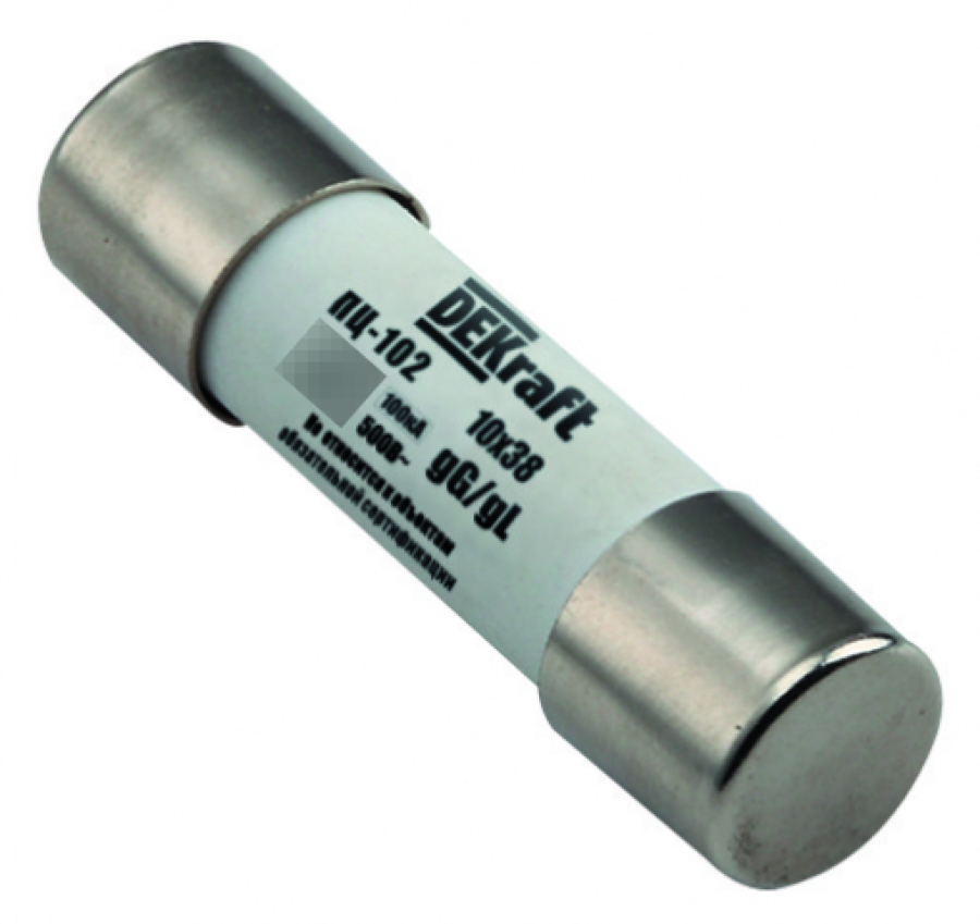 Вставка плавкая DEKraft / ДеКрафт ПЦ-102 цилиндрическая, 10x38мм 6А 500В, 21362DEK / предохранитель