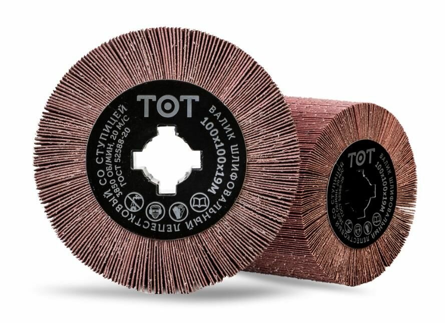 Валик шлифовальный лепестковый 100*100*19мм P80