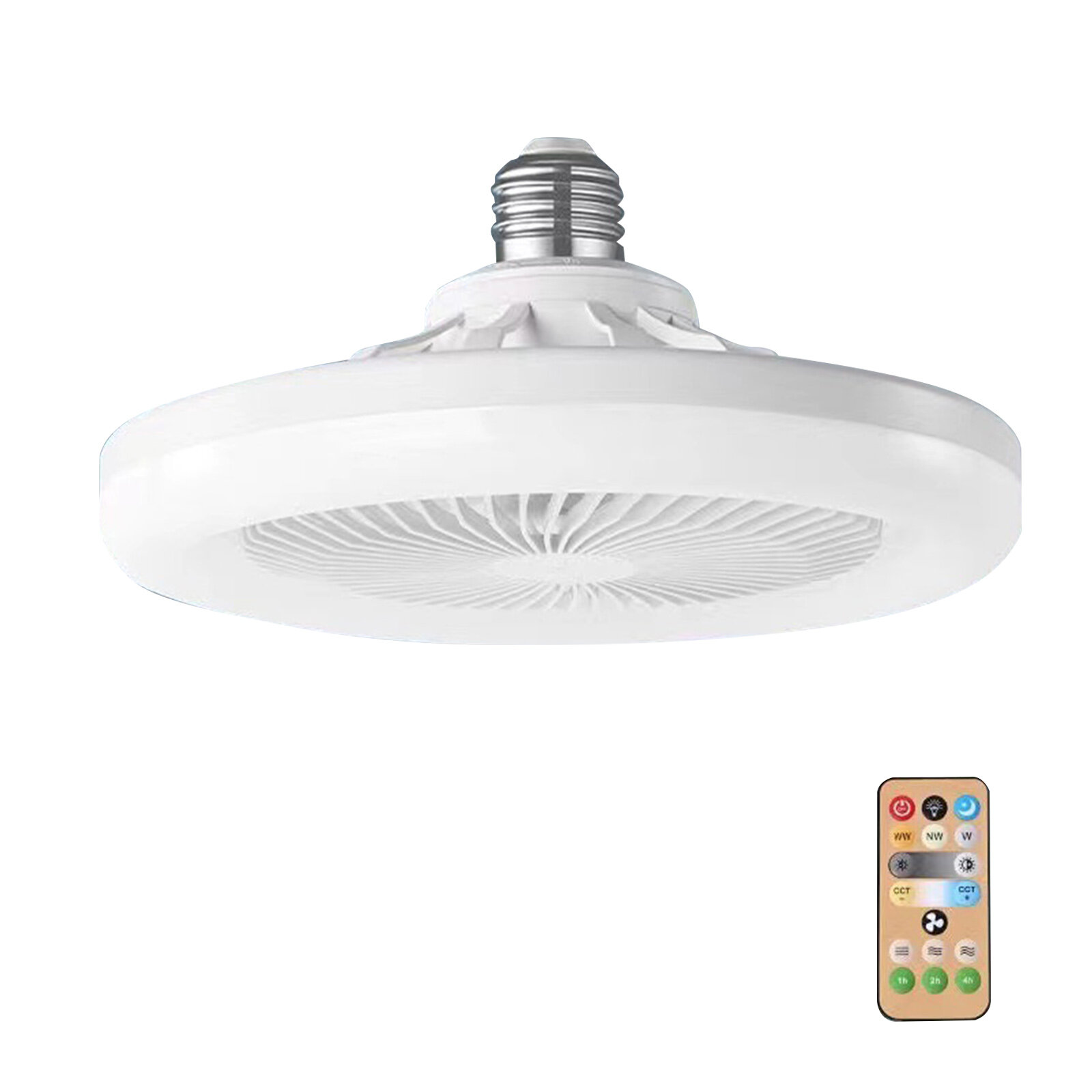 Вентилятор-лампа для столовой гостиной спальни тихий потолочный модель вентиляторное освещение три скорости ветер дома детская комната спальня E27 без пульта управления (белый корпус белый свет) E27 без пульта управления ( бежевый корпус белый свет) E27