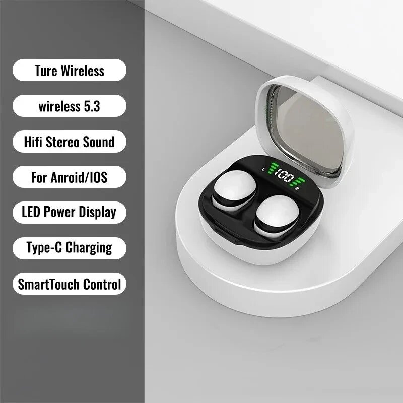Беспроводные наушники TWS Bluetooth 5.3 White