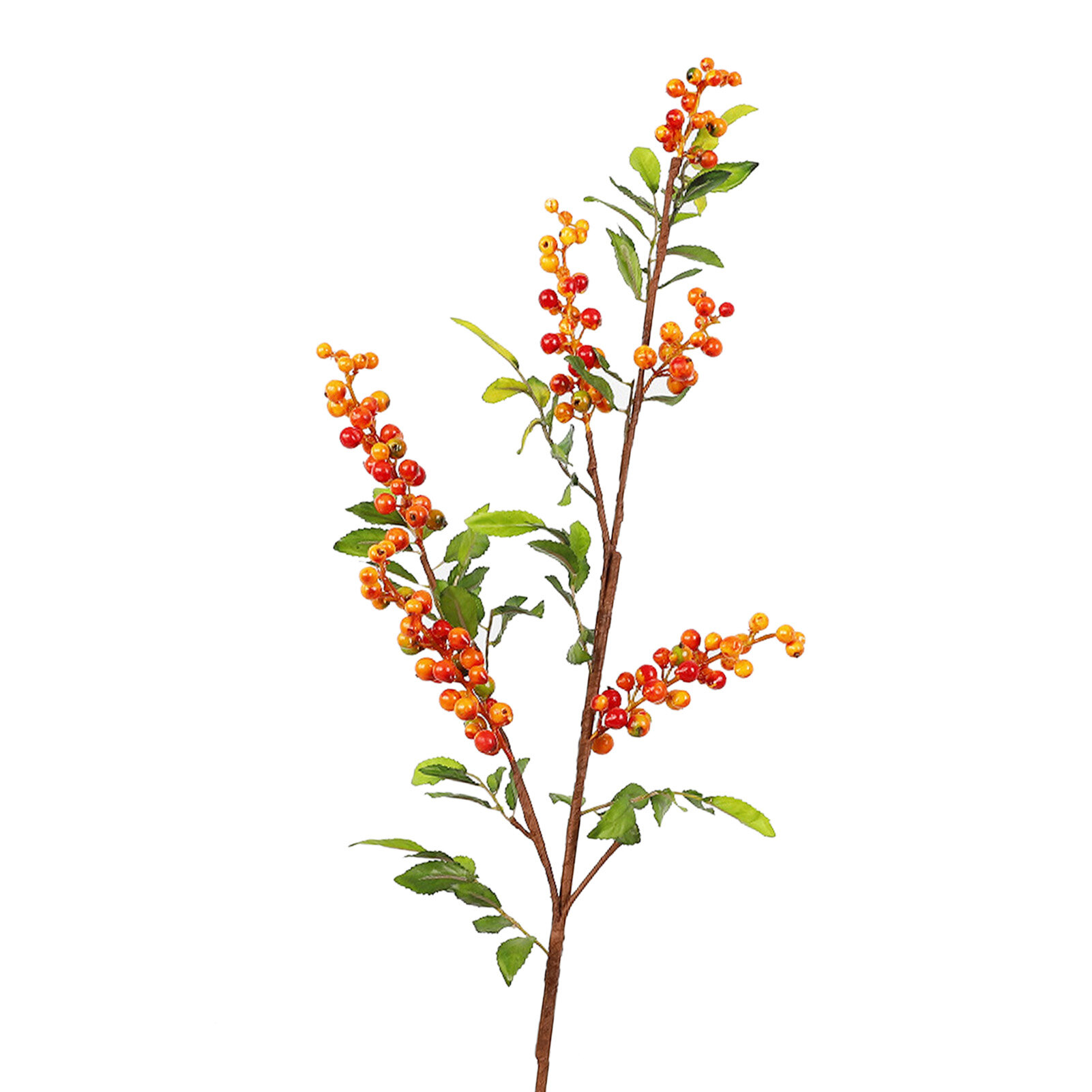 Искусственные ветки фруктовых деревьев, высокая имитация, реалистичные искусственные фруктовые букеты, стебли для домашнего декора, реквизит для фотографий, оранжевый