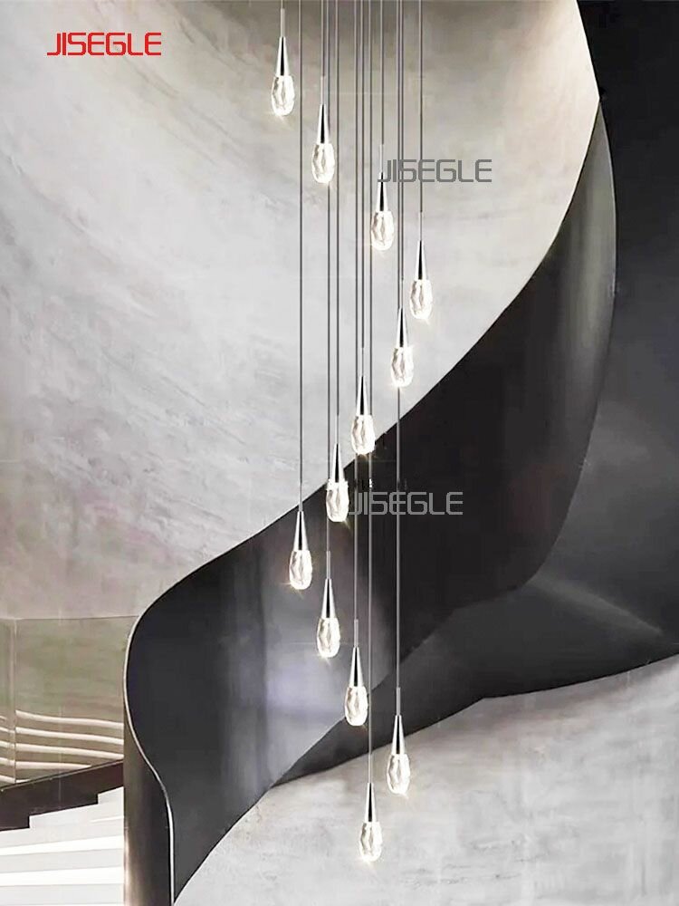 Потолочная двухуровневая лестничная люстра