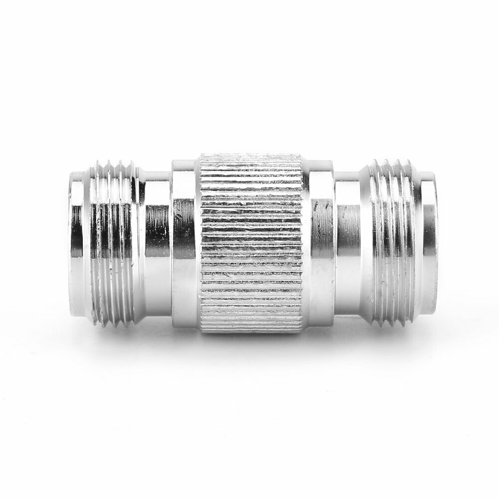 Адаптер коаксиальный для испытаний коннектор Тип N женский на Тип N женский, 2 шт, медь с золотым покрытием, сопротивление 50 Ом, диапазон частот 0–6 ГГц, изоляция PTFE