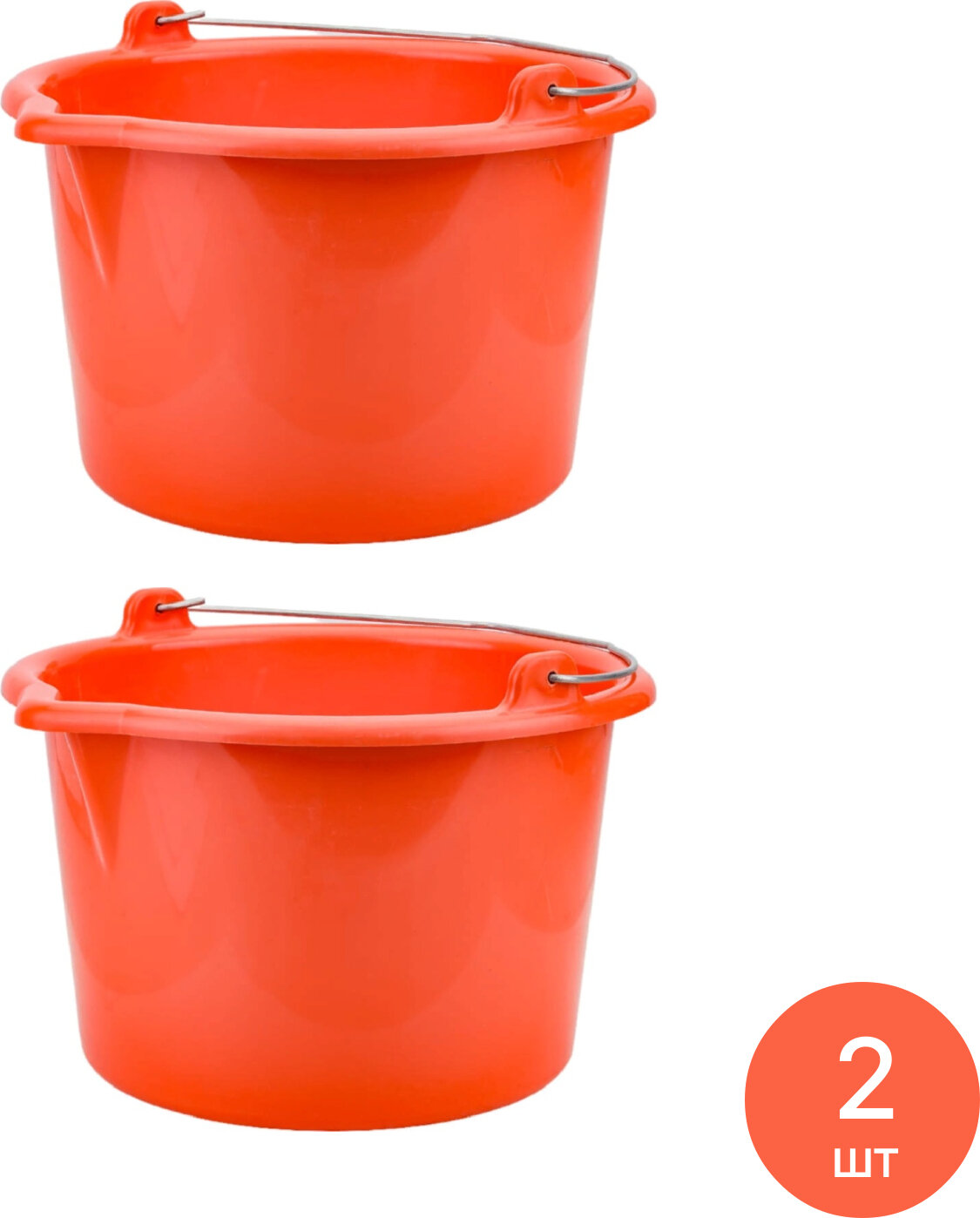 Ведро малярное DECOR / Декор PROFI круглое ударопрочное, пластиковое, 12л / строительство и ремонт (комплект из 2 шт)