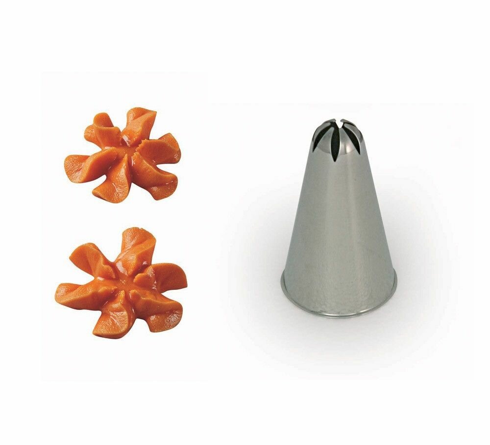 Насадка кондитерская "Роза закрытая", 6 прямых лучей, верх d-15мм, низ d- 25мм, h- 40мм