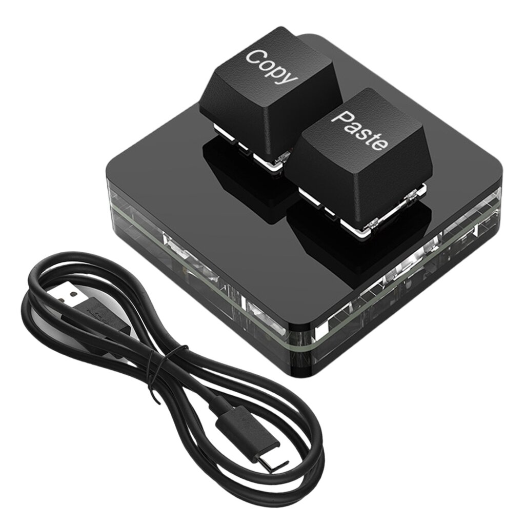 Небольшая 2-клавишная клавиатура USB для игр и повышения производительности с механическими переключателями