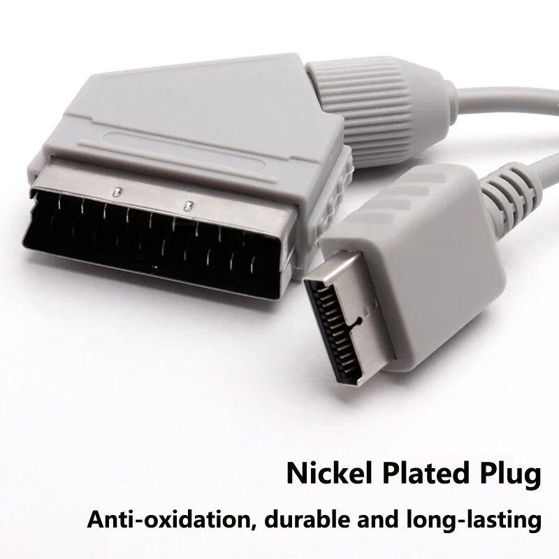 10 шт, высококачественный серый AV-кабель Scart длиной 1,8 м для PS, шнур аудио-видео Scart для игрового кабеля PS1