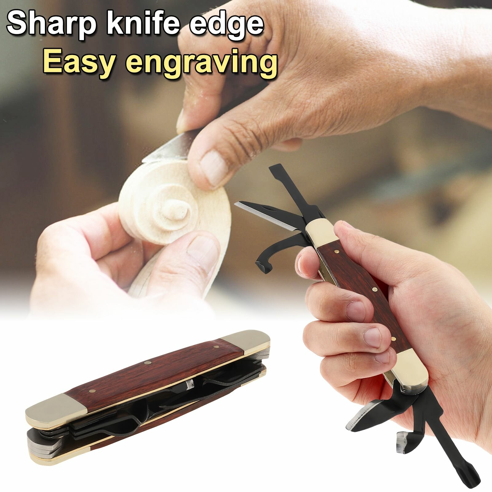 Складной многофункциональный портативный инструмент для резьбы по дереву, держатель для гравировального инструмента под правую руку