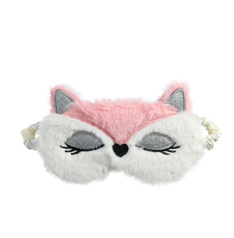 Маски для сна с лисами для детей и взрослых, милые мультяшные плюшевые маски для глаз с животными, мягкая маска для сна с вышитыми глазами, удобная повязка на глаза для сна, дневного сна и путешествий