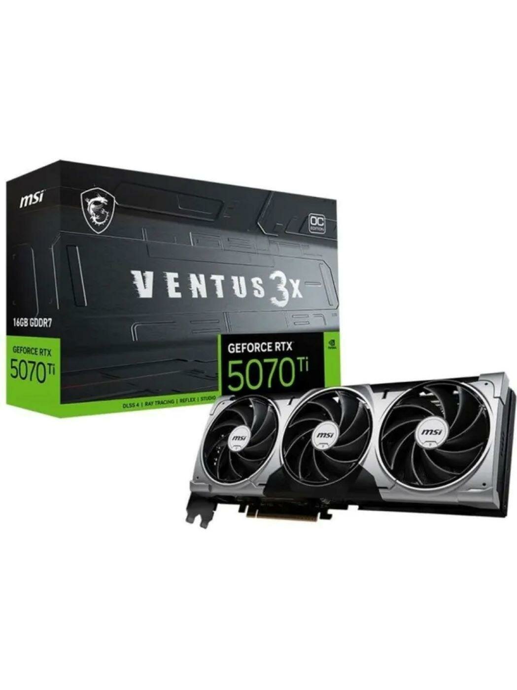 Видеокарта MSI GeForce RTX 5070 Ti 16G VENTUS 3X OC DisplayPort, HDMI