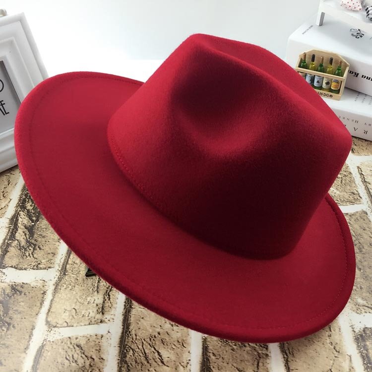 Шляпа женская осенне-зимняя корейская версия универсальная шерстяная шляпа с бантом цилиндр британский ретро с большими полями джазовая шляпа покрытая