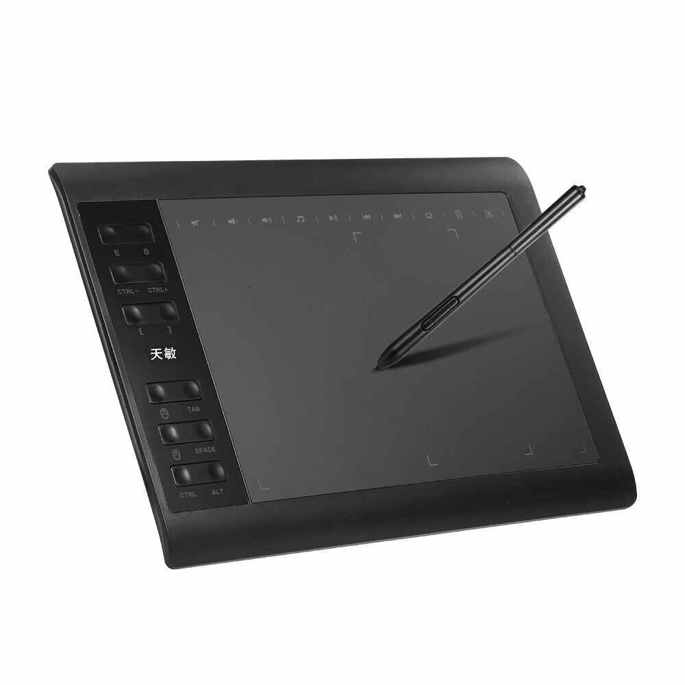 10moons 1060 плюс графическая табличка 10*6-дюймовая большая плата Эксклюзивная зона покраски телефона с 8192 уровнями давления пассивная ручка 5080 LPI
