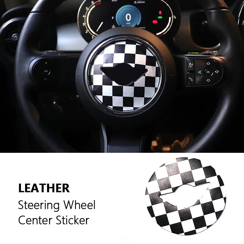 Наклейка на руль Mini Cooper, checker