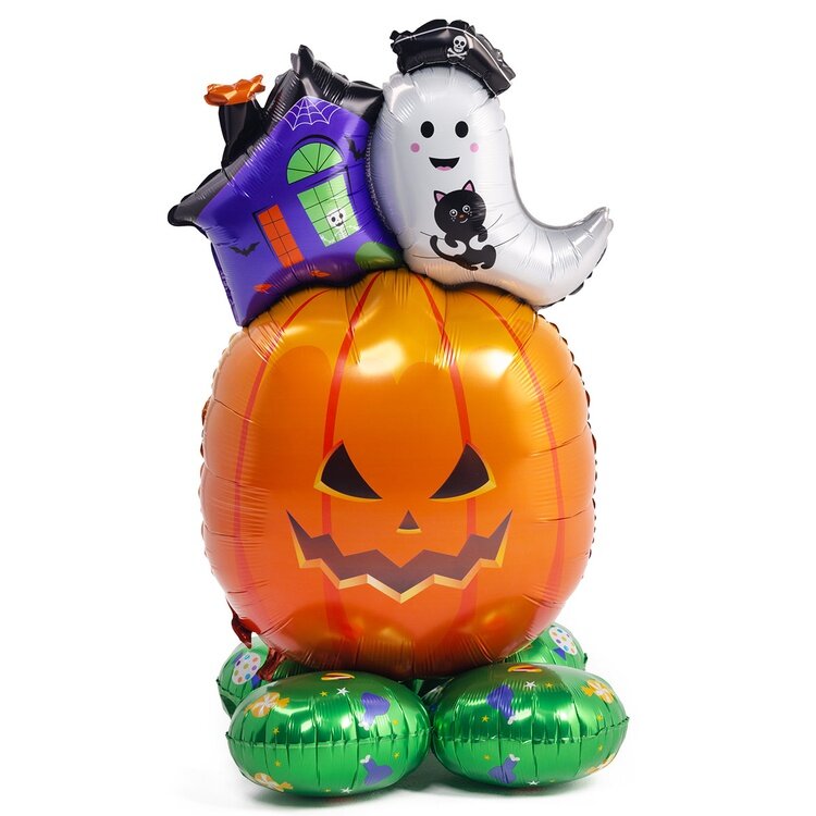 Воздушный шарик Веселая затея фигура, Halloween, тыква, фольгированный