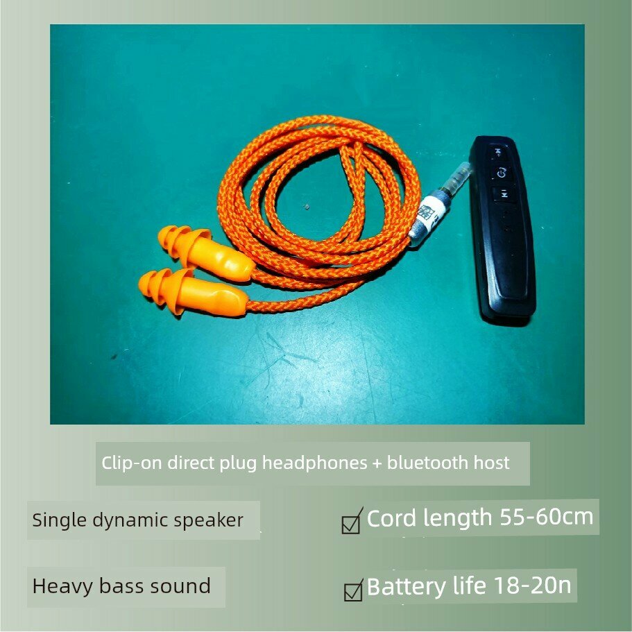 Беспроводные наушники-вкладыши с динамическим драйвером, A1 Bluetooth, оранжевым шнуром и оранжевыми ушными ампулами