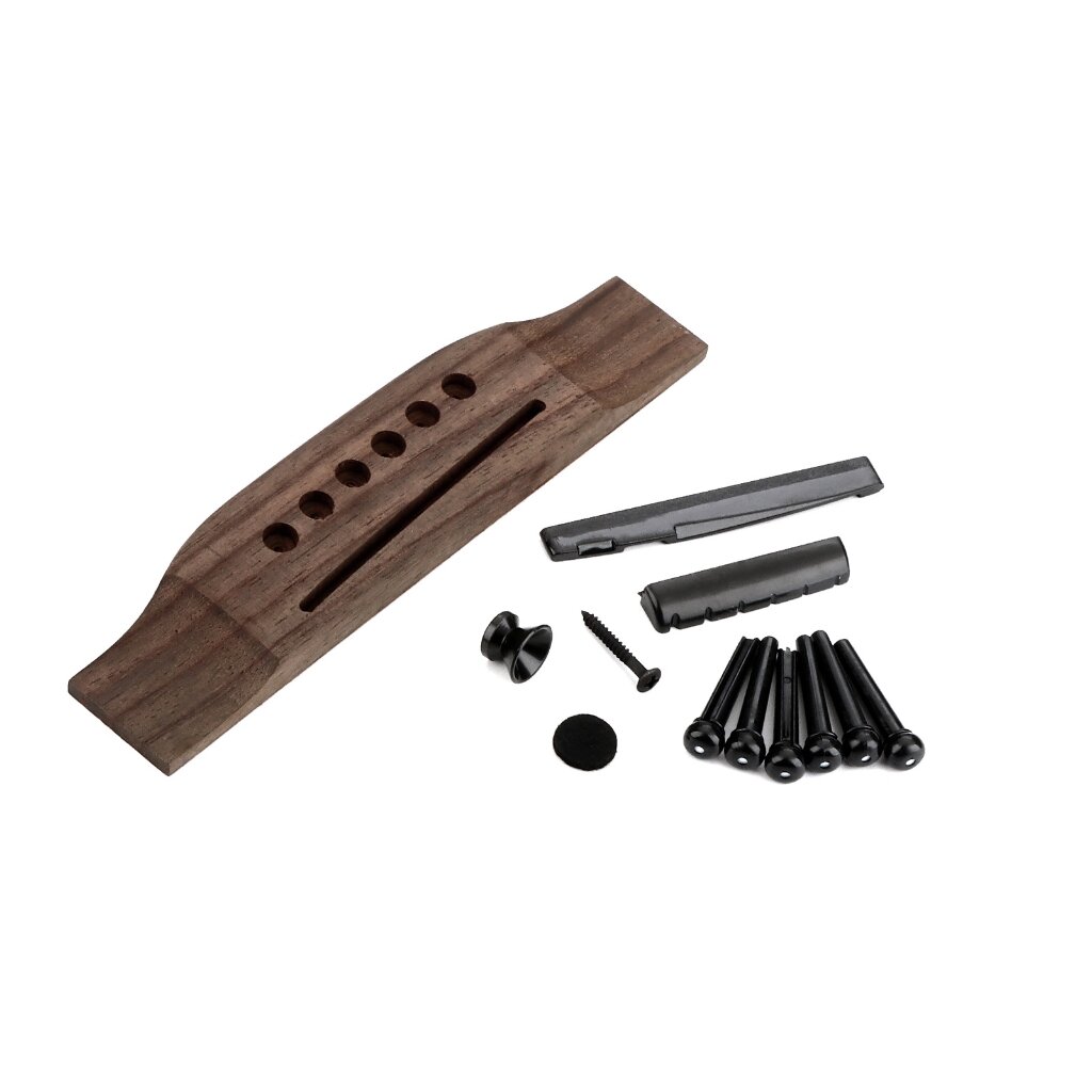 Мост для Народной Гитары Штыревые Седла Гайка Из Розового Дерева Мост для Акустической Гитары для Народной 6-струнной Гитары Запасная Часть Прочный