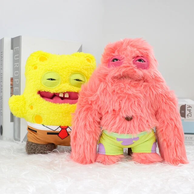 Аутентичная плюшевая игрушка Fuggler Patrick Star 22 см, уродливый монстр SpongeBob SquarePants, милый зубастый монстр, подарочная мягкая игрушка