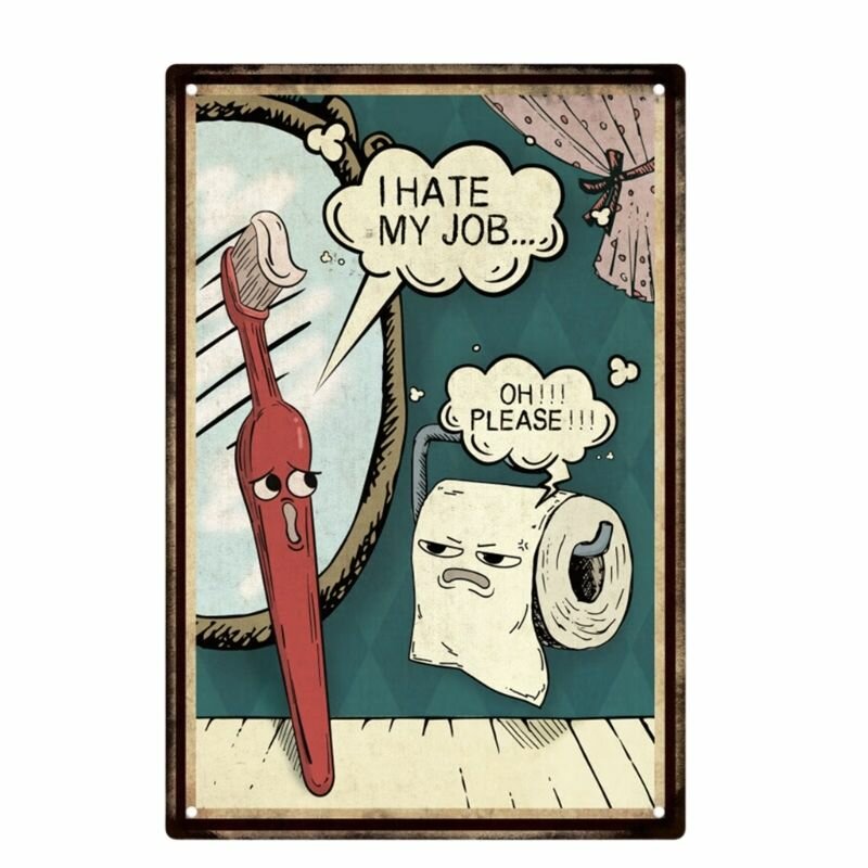 Американская ретро-жестяная роспись прямоугольной формы для украшения стен дома с текстом-SCZ545