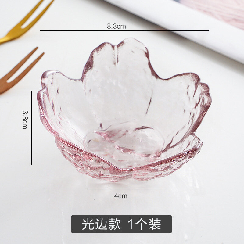 Тарелка в японском стиле с узором вишневого цвета, стеклянная, ручной работы, для соусов, барбекю, приправ, маленькая