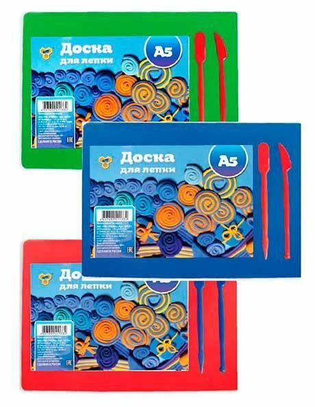 Доска для лепки Пчелка формат А5, цветная, 2 стека, для детского творчества (ДЛ-03)