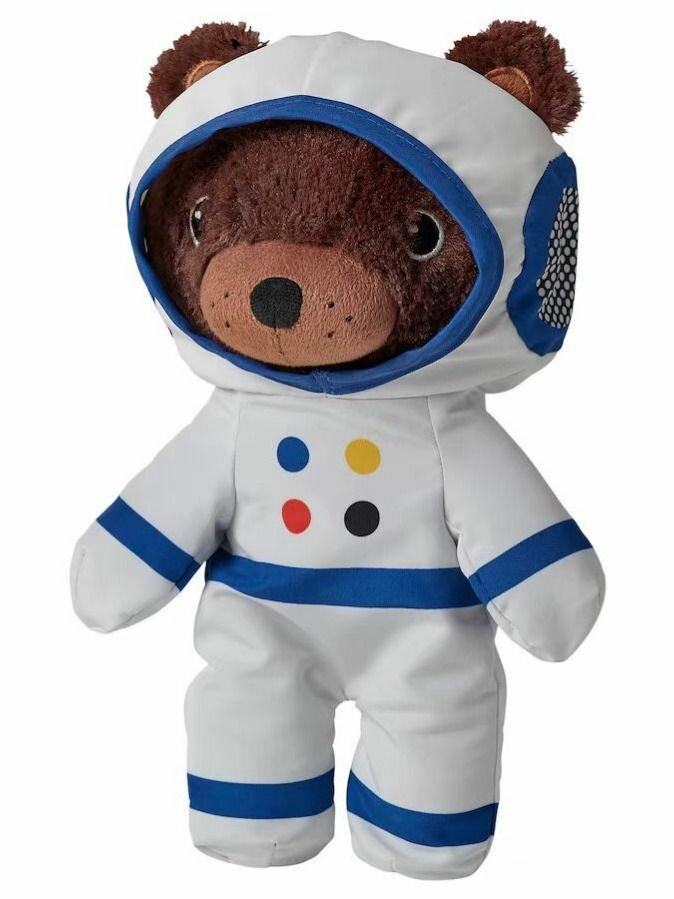 Плюшевый космонавт в скафандре IKEA AFTONSPARV, медвежонок, 28 см. Мягкая игрушка КОТ икеа афтонспарв.
