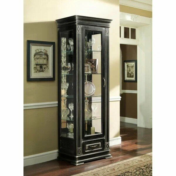 Витрина Верди риана 023 одностворчатая из массива сосны 60х40х200 см