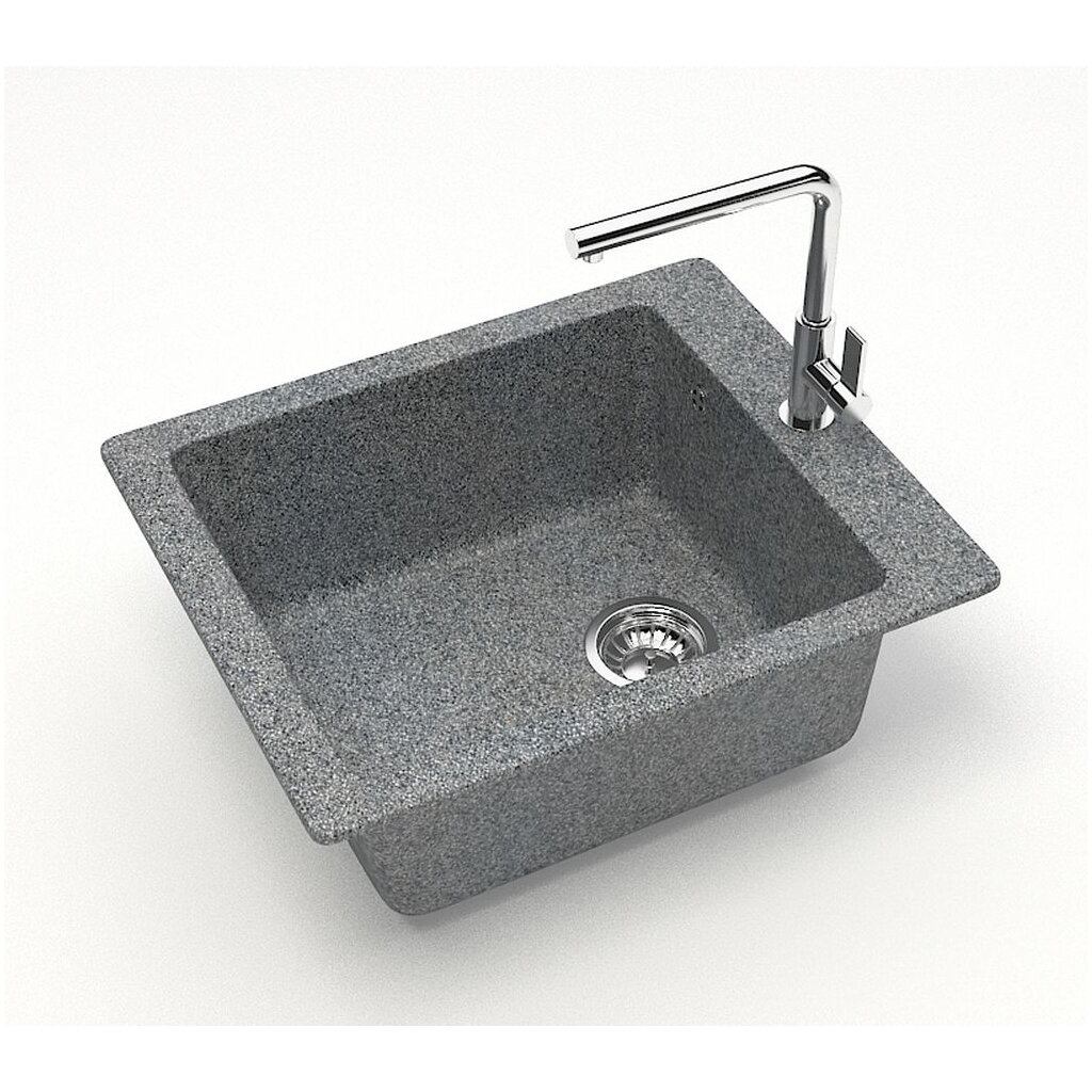 Мойка каменная Santegro SZ008-425/Q8 матовый темно-серый, 42.5x19.5x50 см.