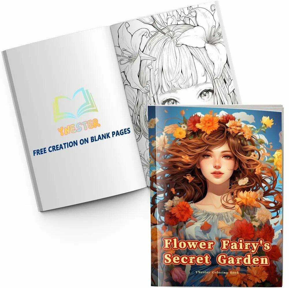 Книжка-раскраска цветочная фея, Альбом для рисования эльфы, высокое качество Книга каракулей 30 см*21 см, подходит для раскрашивания как взрослыми, так и детьми