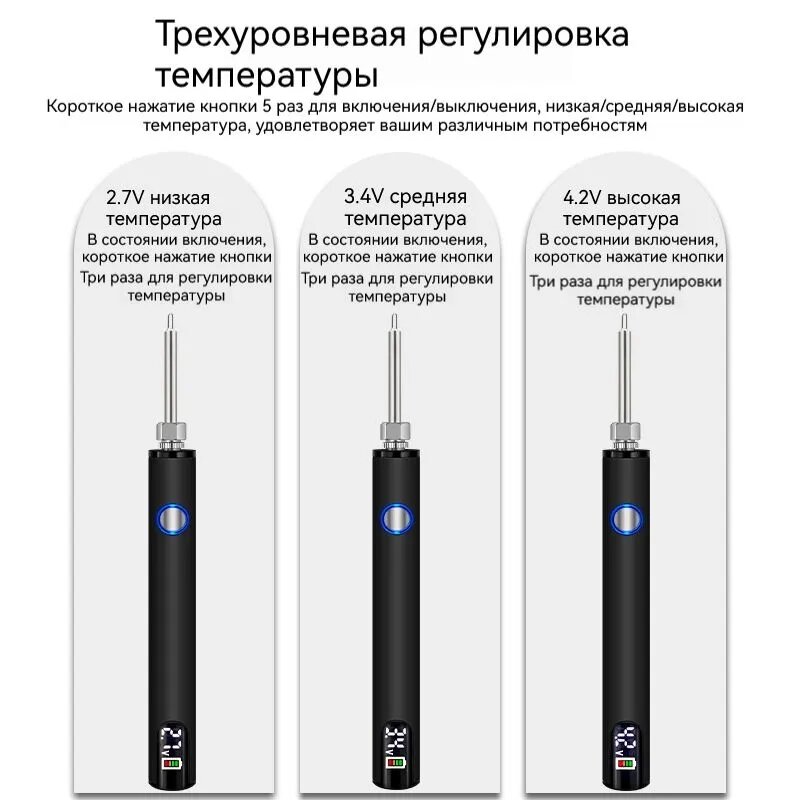 Прижигатель для нитки, USB-термокарандаш для обработки кожи и нитей, Инструмент для работы с кожей, мехом, Металл, Черный — фото 1
