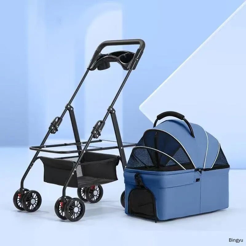 Коляска прогулочная для собак и кошек, для мелких и средних пород , складной