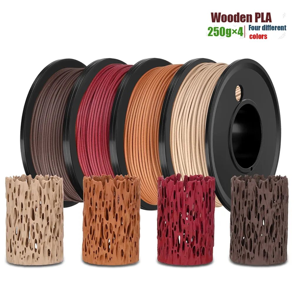 ISANMATE PLA+ Дерево филамент набор 1,75 мм 250 г X 4 Four different colors