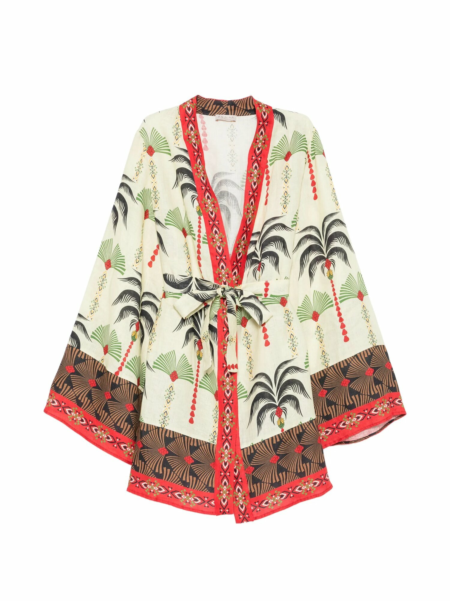 Пальто Carlotta palm-print belted coat