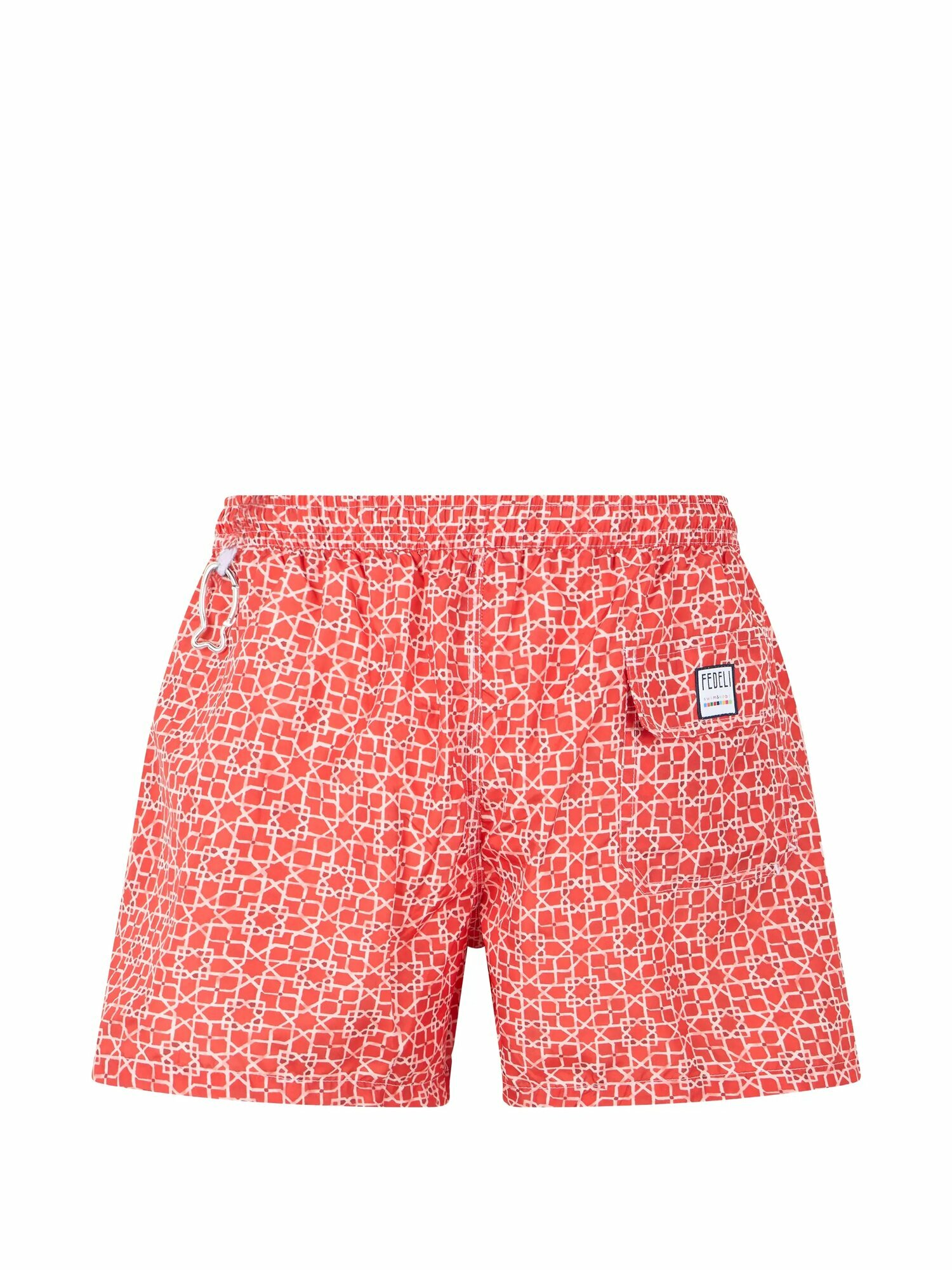 Шорты для плавания FEDELI Geometric-pattern drawstring swim shorts, размер 52, red — фото 1