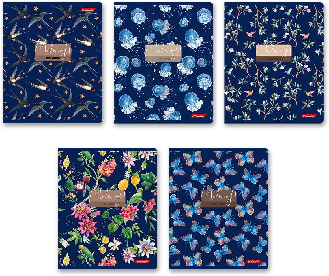 SVETOCH тетрадь ученическая общая A5+ на скобе 80 л клетка Вальс цветов в ассортименте 1шт