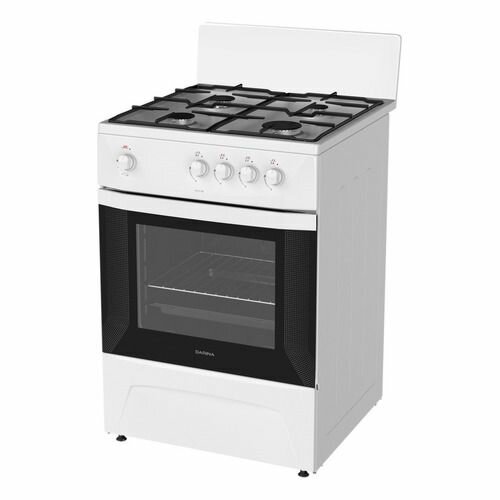 Газовая плита Darina C 1001 W, газовая духовка, без крышки, сталь, белый и черный
