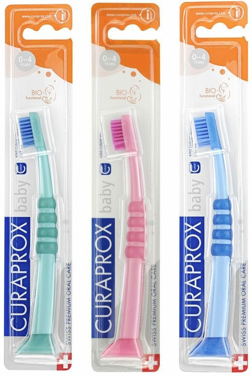 Curaprox щетка зубная детская Baby от 0 до 4 лет c гуммированной ручкой 1 шт.