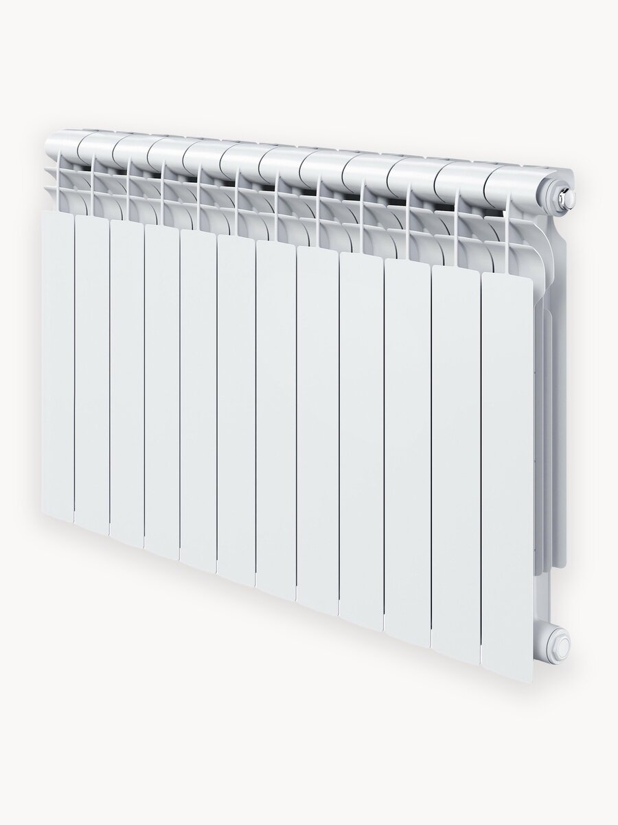 Радиатор биметаллический NEOLINE BM LIGHT 500 - 12 секц, белый, боковое подключение, площадь обогрева 23 м², покрытие Oxsilan® 9807