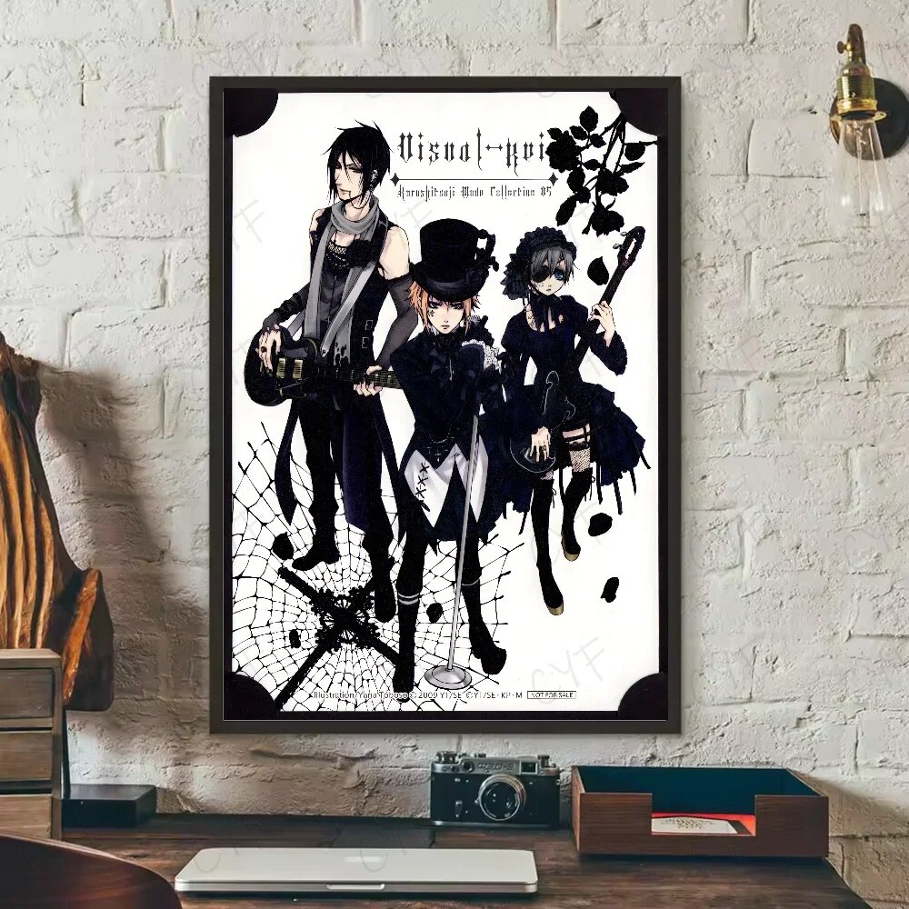 Аниме-постер Black Butler на холсте Черный, z3, 40x50cm Unframed
