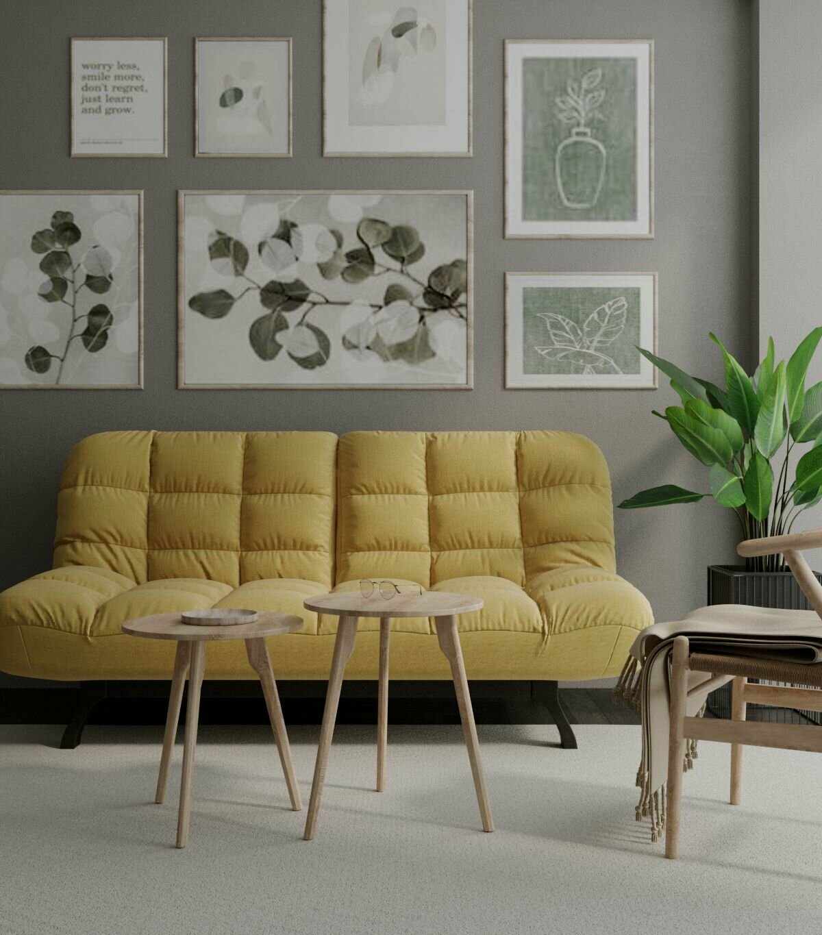 Диван прямой Тарли желтый