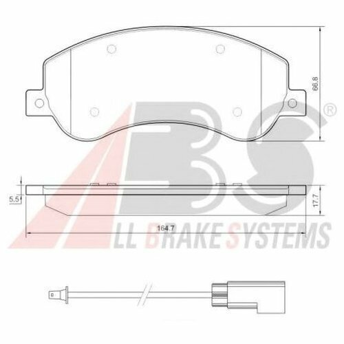 Комплект передних тормозных колодок Abs 37558 для Ford TRANSIT (2006-2014)