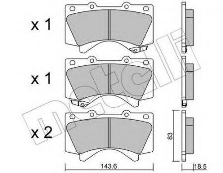 Колодки тормозные передние к-кт, 2208210 METELLI 22-0821-0
