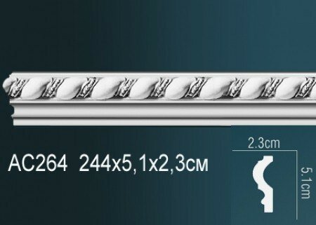 Молдинг Perfect AC264 Д244xШ2.3xВ5.1 см /Перфект.