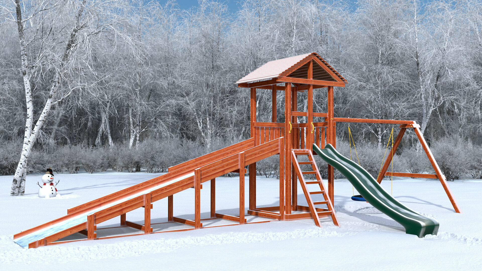 CustWood All-Season 1 Детская деревянная игровая площадка для улицы дачи