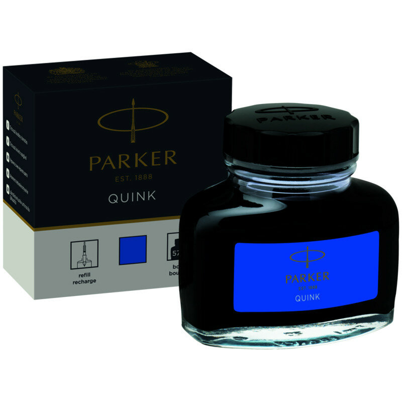 Чернила Parker "Bottle Quink" синие, смываемые, 57мл, 347069